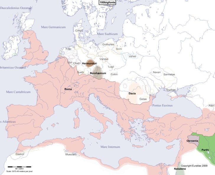 Euratlas Periodis Map Of Europe In Year 100 Euratlas Periodis Map Of Europe In Year 100